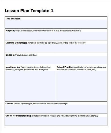 Image result for Observation Lesson Plan Template