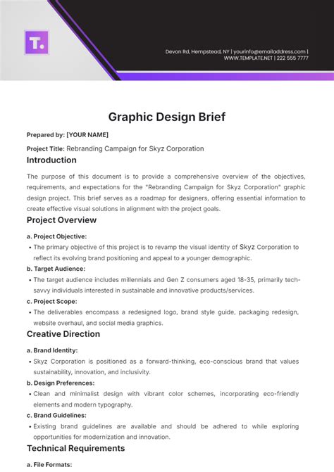 Image result for Design Brief Examples