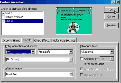 Image result for Custom Animation in PowerPoint Dialog Box