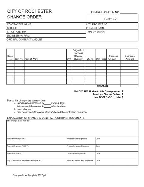 Image result for Change Order Example Construction