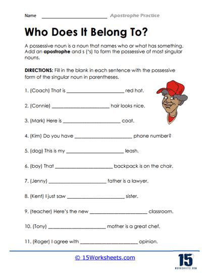 Image result for Apostrophe Practice Worksheet