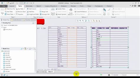 Image result for Creo Drawing Table