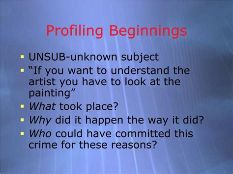 Image result for FBI Method of Profiling