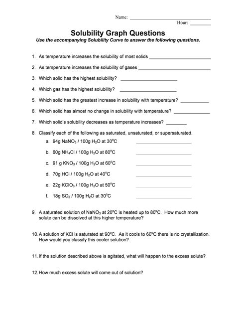 Image result for Solubility Graph Questions