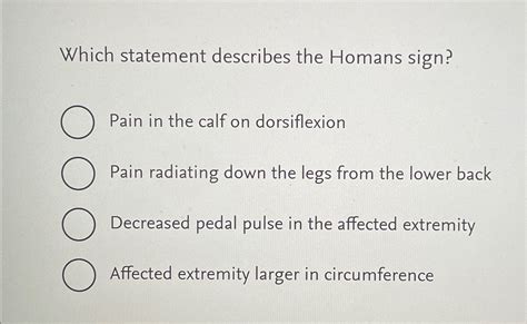 Image result for Positive Homans Sign