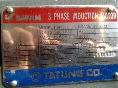 Image result for Motor Nameplate Delta Connection