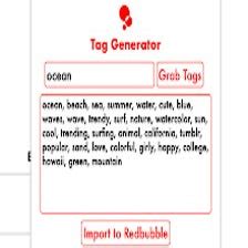 Image result for Red Bubble Tag Generator