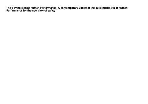 Image result for 5 Principles of Human Performance Book