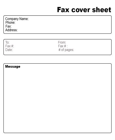 Image result for Basic Blank Fax Form