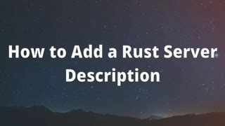 Image result for Rust Server Description Template