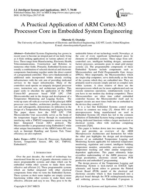 A Practical Application of ARM Cortex M3 | PDF | Embedded System ...
