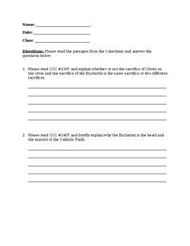 Image result for Catholic Catechism Questions