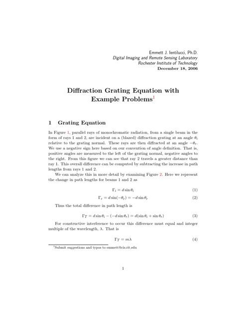 Image result for Diffraction Grating Equation