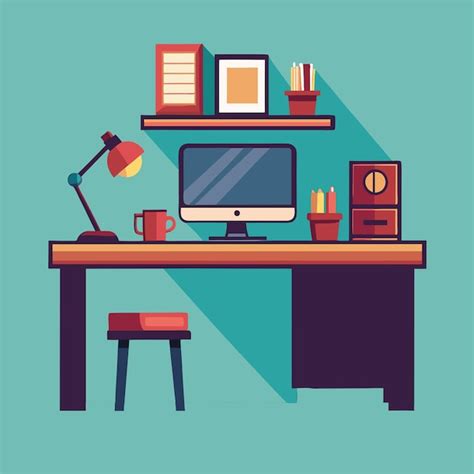 Image result for Computer Desk Vector