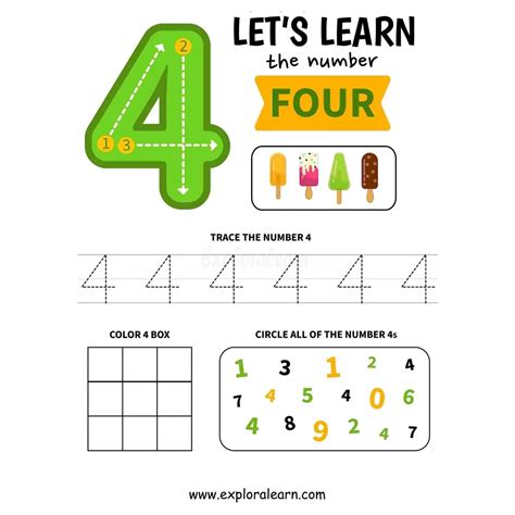 Image result for Practice Writing Number 4