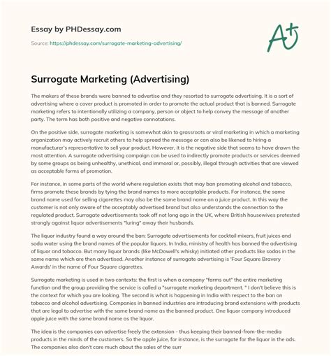 Image result for Surrogate Advertising Examples