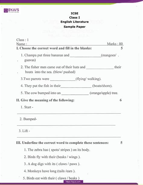 Image result for English Literature Paper 1 Examples