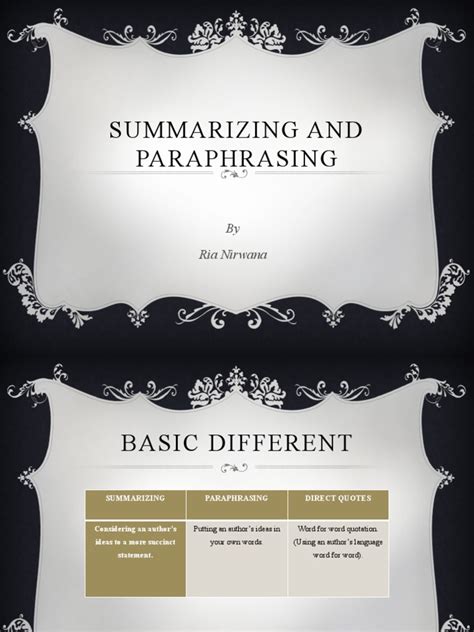 Image result for Paraphrasing Summarizing