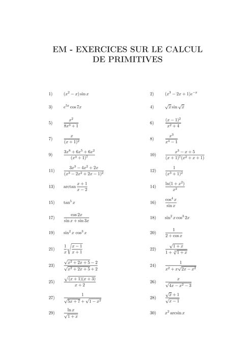 Image result for Comment Calculer Des Primitives