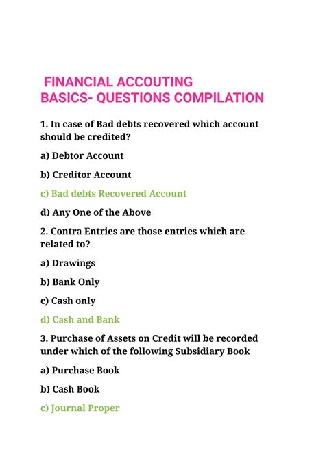 Image result for Basic Accounting Questions