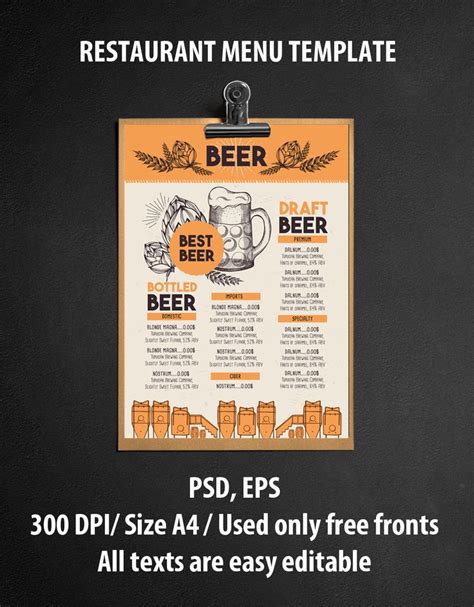 Image result for Alcohol Menu