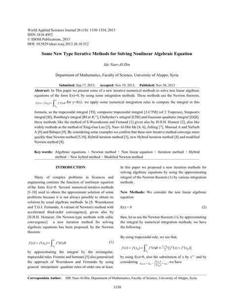 Image result for Iterative Method for Nonlinear Equation