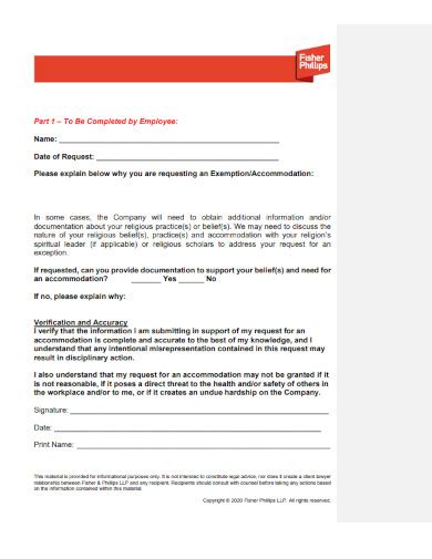 Image result for Answers for Religious Exemption Form