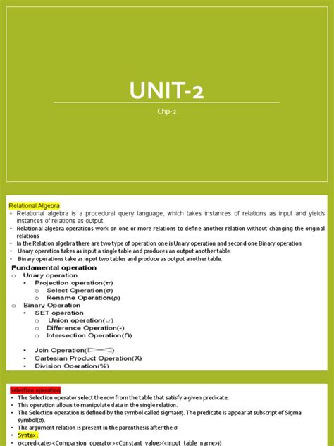 Image result for Relational Algebra in Database PDF