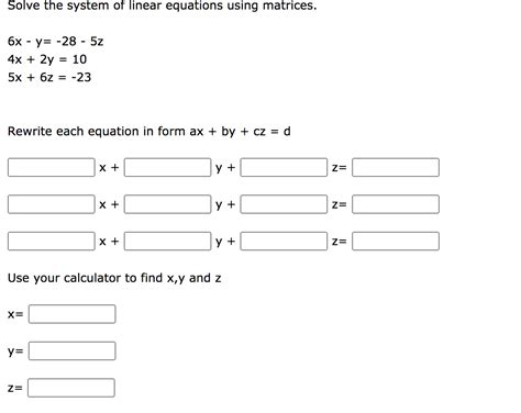 Image result for Solve System of Equations Using Matrices