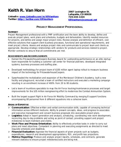 Project Management Resume Example - 10+ Free Word, PDF Documents Download