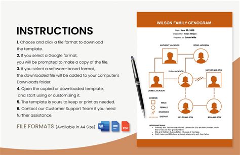 Family Tree Design Genogram Template in PDF, Word, Google Docs, Pages ...