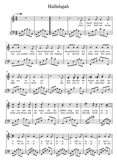 Hallelujah Piano Sheet Music Free Printable | FREE Printable - Auto News