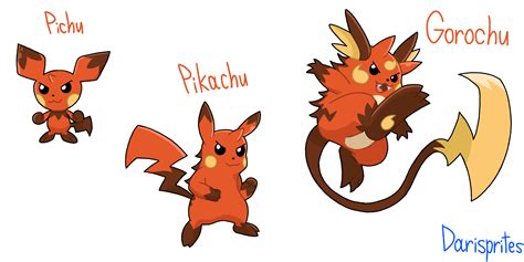 Regional Pikachu line by Darisprites on Newgrounds