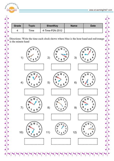 Image result for Using Time for Grade 4 Worksheets