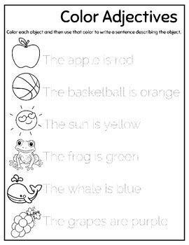 Image result for Color Adjectives Worksheet