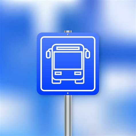 Bus stop sign. Simple transportation sign. Tourist bus. Vector ...