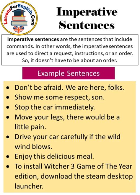 Image result for Imperative Sentence Examples for Kids