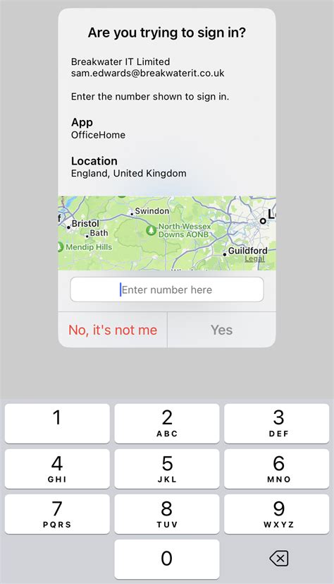 Image result for iOS Authenticator Number Matching with Map