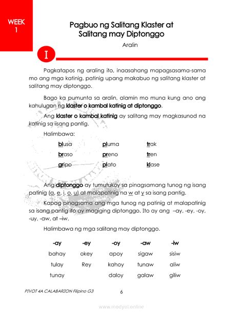 Image result for Filipino Module Grade 3