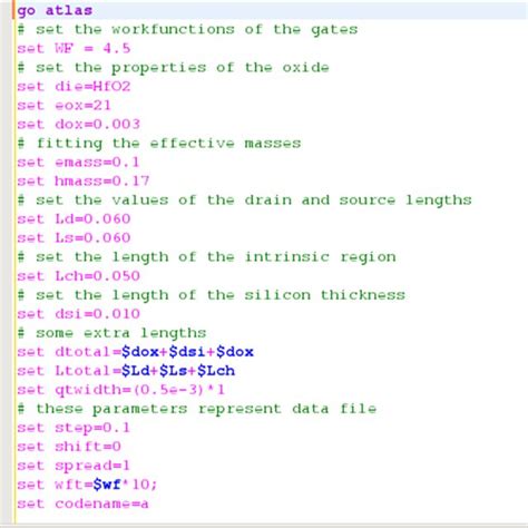 Image result for Silvaco Code for MOS FET