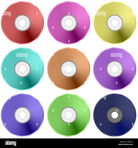 Colorful Realistic Compact Disc Collection Stock Photo - Alamy
