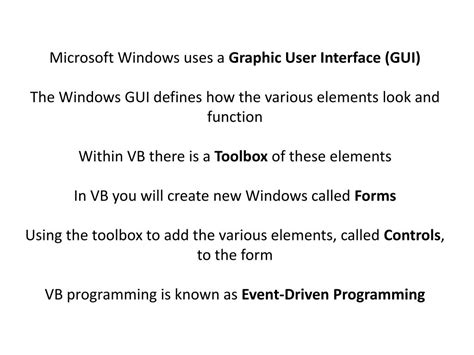 Image result for Elements of a Visual Basic Window