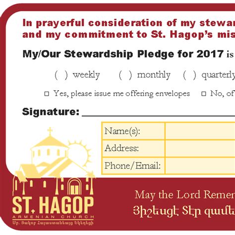 Image result for Stewardship Pledge Card Examples