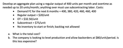 Image result for Using Solver for Linear Programming Aggregate Plan Overtime