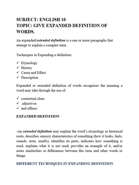 Image result for Giving Expanded Definitions of Words