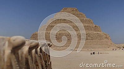Djoser Pyramid Also Called As Step Pyramid. Close Up of Ancient Snakes ...