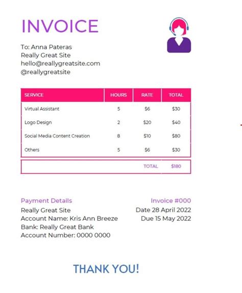 Image result for Freelance Invoice Example