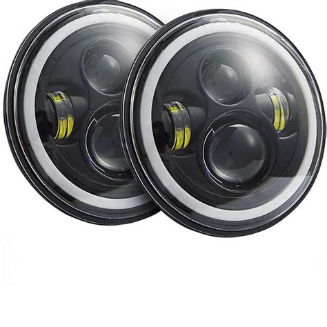 7 Inch Round Black LED Headlight for Jeep for 2 - PC- 31 | Shop Today ...