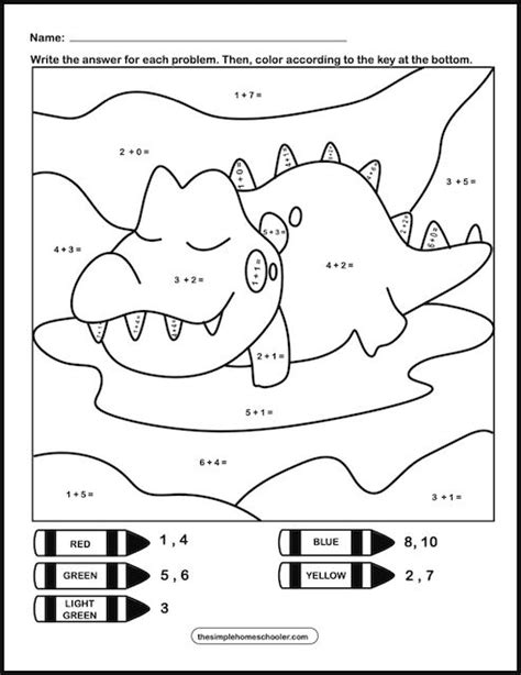 Image result for Simple Easy Addition Color by Number