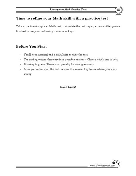 Image result for Accuplacer Math Practice Test